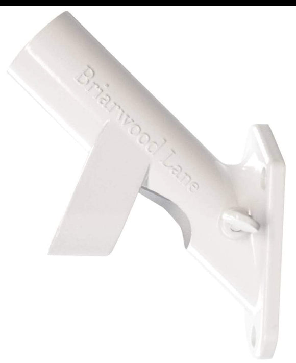 White 2 position flag pole bracket | BRAWES Bee Farm LLC